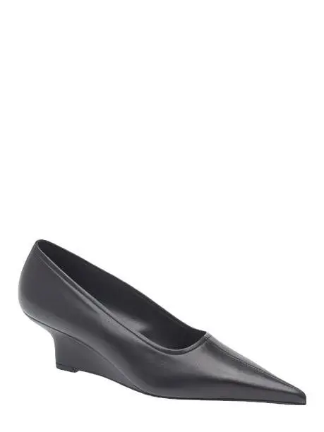 TOTEME Pointed Toe Wedge Pump - Black