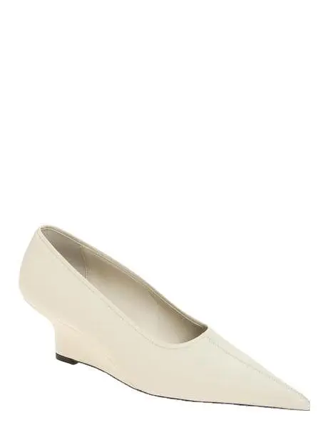 TOTEME Pointed Toe Wedge Pump - White