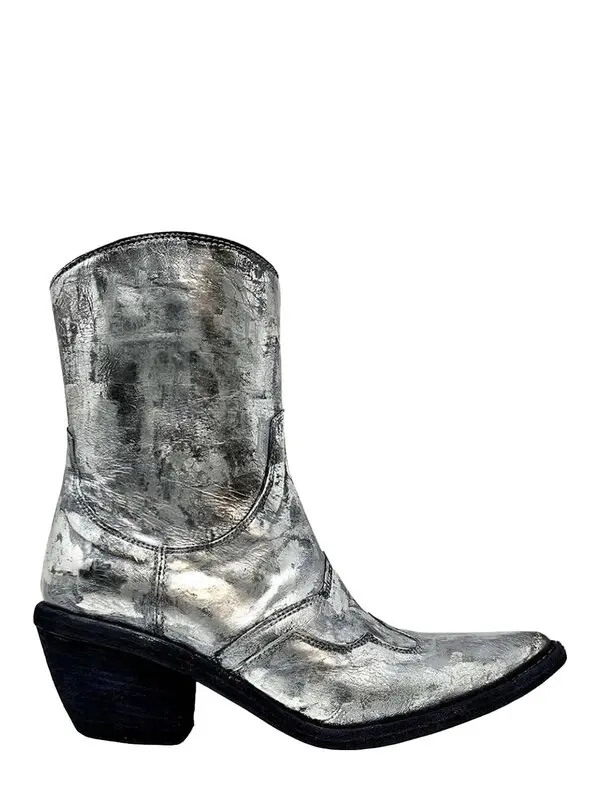 MADISON MAISON Pointy Toe Ankle Boot - Silver