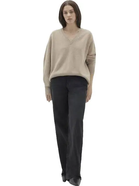 Naked Cashmere Sydney V-neck Cashmere Sweater - Flax