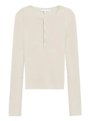 Naked Cashmere Marlowe Cashmere Henley - Ecru