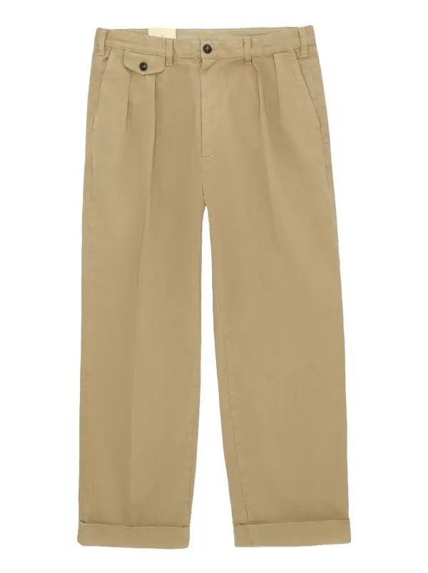 FORTELA Seattle Herringbone Pleated Trousers - Camel