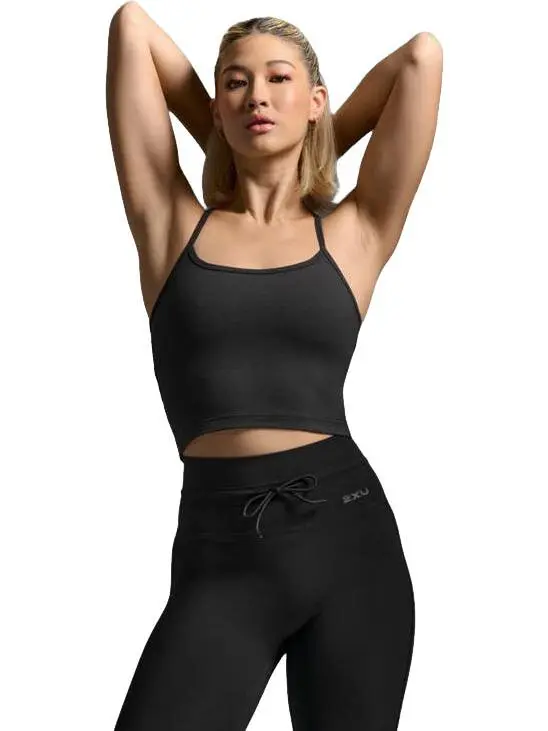 2xu Flex Strappy Crop Tank - Black/black