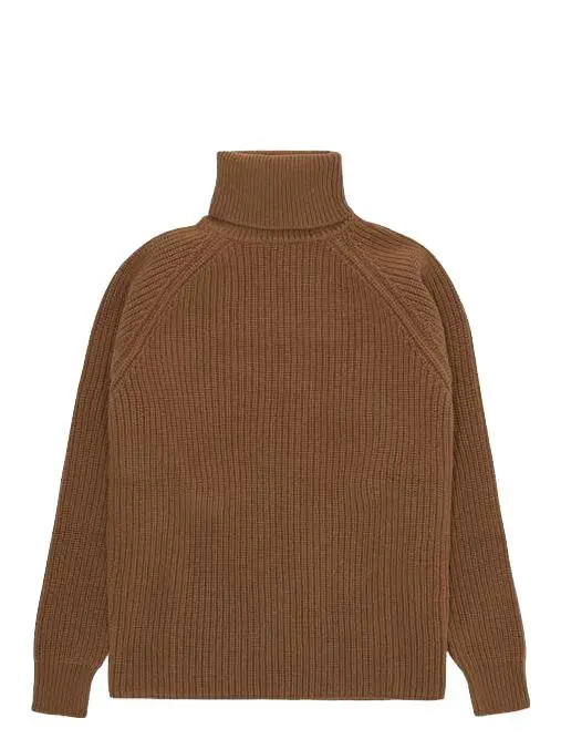 FORTELA Oslo Merino Wool High Neck Sweater - Brown