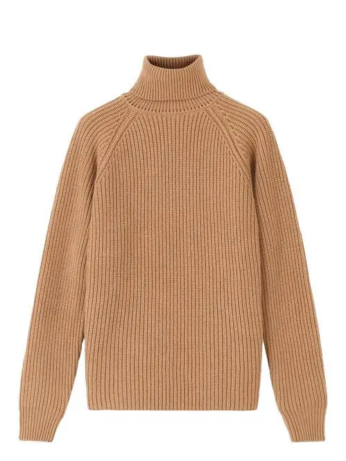 FORTELA Oslo Merino Wool High Neck Sweater - Camel