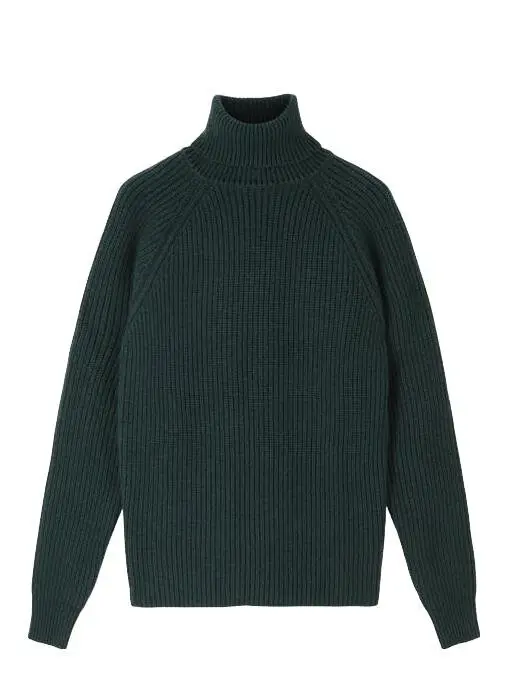 FORTELA Oslo Merino Wool High Neck Sweater - Green