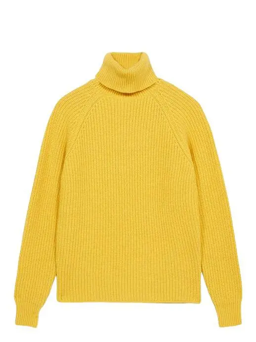 FORTELA Oslo Merino Wool High Neck Sweater - Lemon
