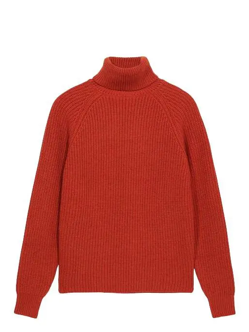 FORTELA Oslo Merino Wool High Neck Sweater - Orange