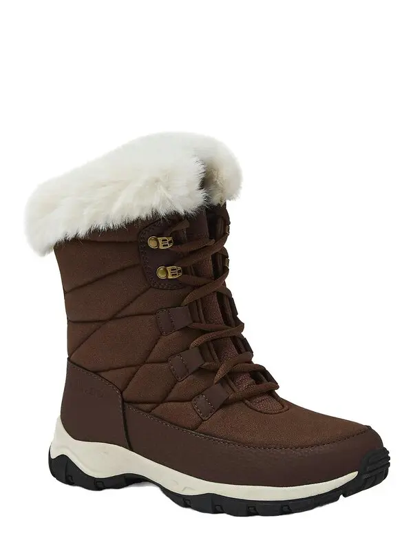 LANDS' END Expedition Trail Waterproof Lace-up Snow Boots - Acorn Brown