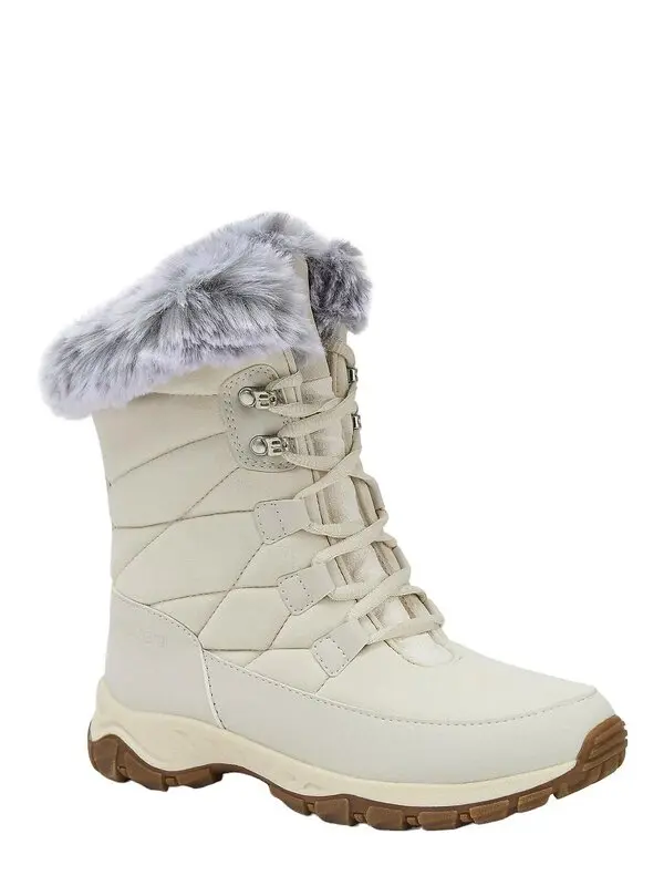 LANDS' END Expedition Trail Waterproof Lace-up Snow Boots - Whisper White