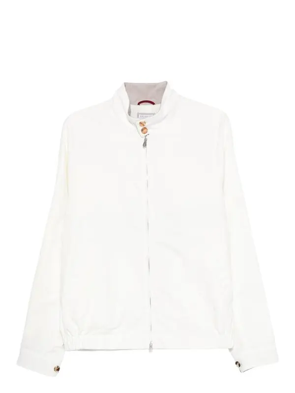 Brunello Cucinelli Cotton-blend Blouson Jacket - White