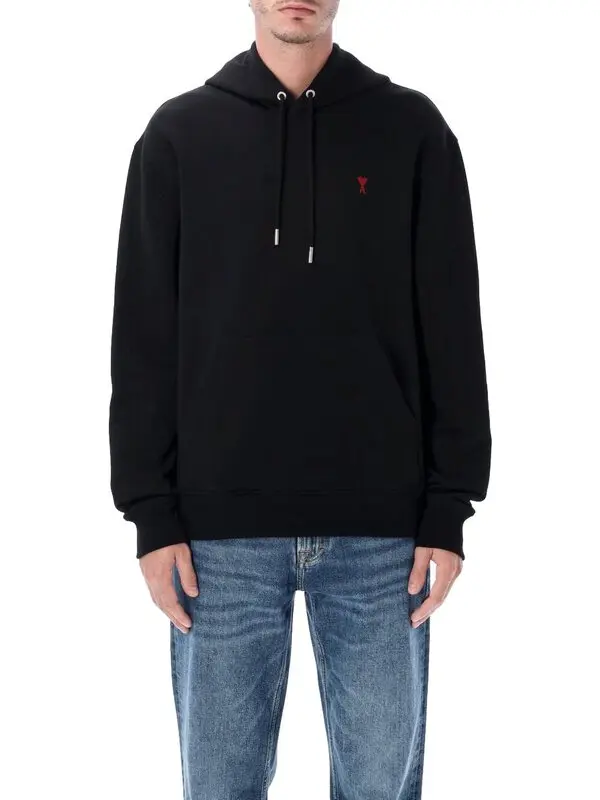 Ami De Cœur Cotton Hoodie - Black