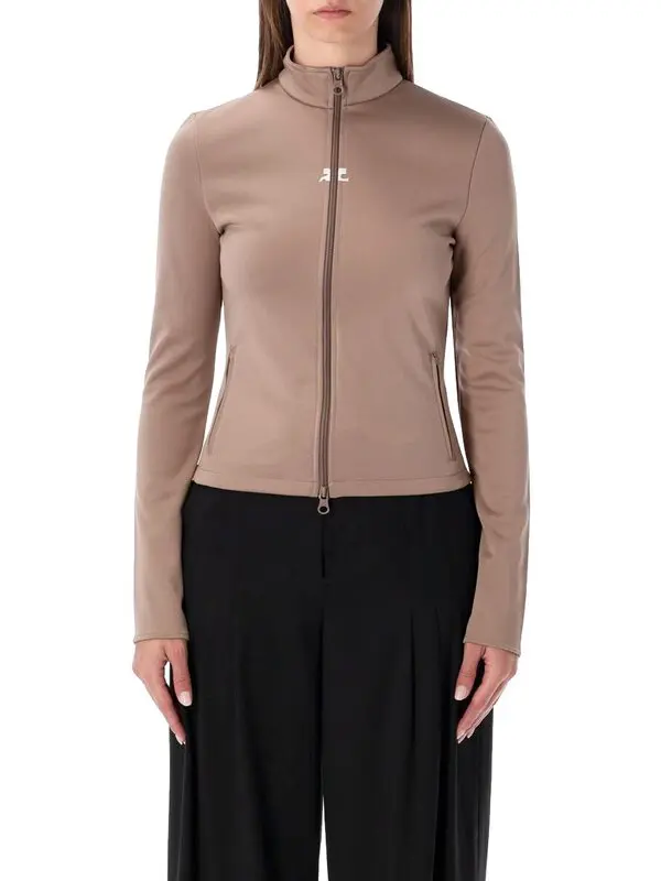 COURREGES Jersey Zip Jacket - Mocha