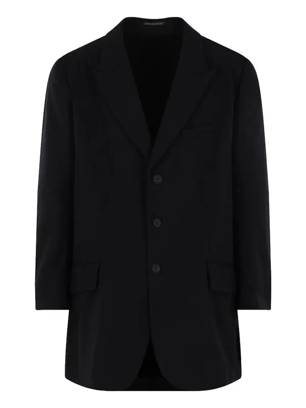 Yohji Yamamoto Oversized Gabardine Jacket - Black
