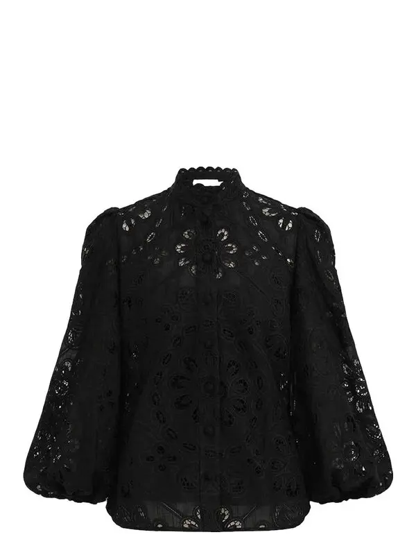 Zimmermann Rhiannon Embroidered Blouse - Black