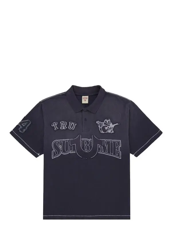 Supreme True Religion Applique Polo Shirt - Navy Blue