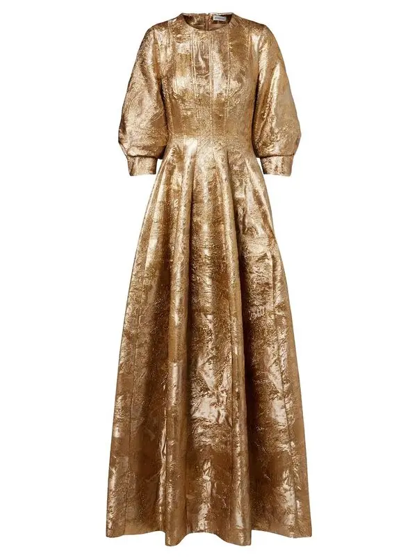 Simkhai Claravelle Jacquard Gown - Gold