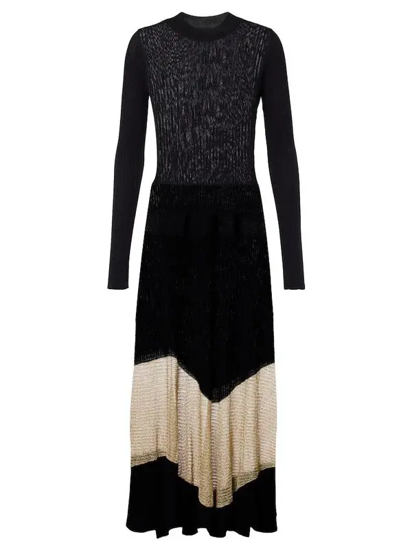 Ulla Johnson Roanne Knitted Lamé Maxi Dress - Black