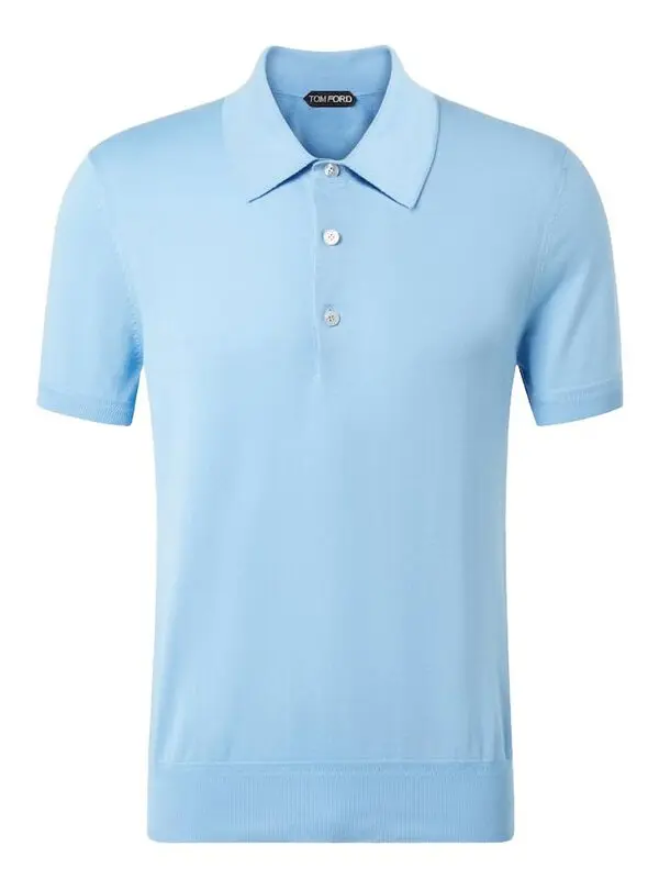 TOM FORD Cotton Polo Shirt - Blue