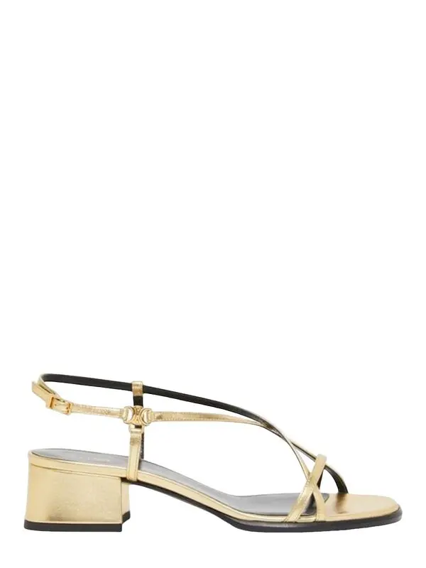 Celine Laminated Lambskin Strappy Sandal - Gold