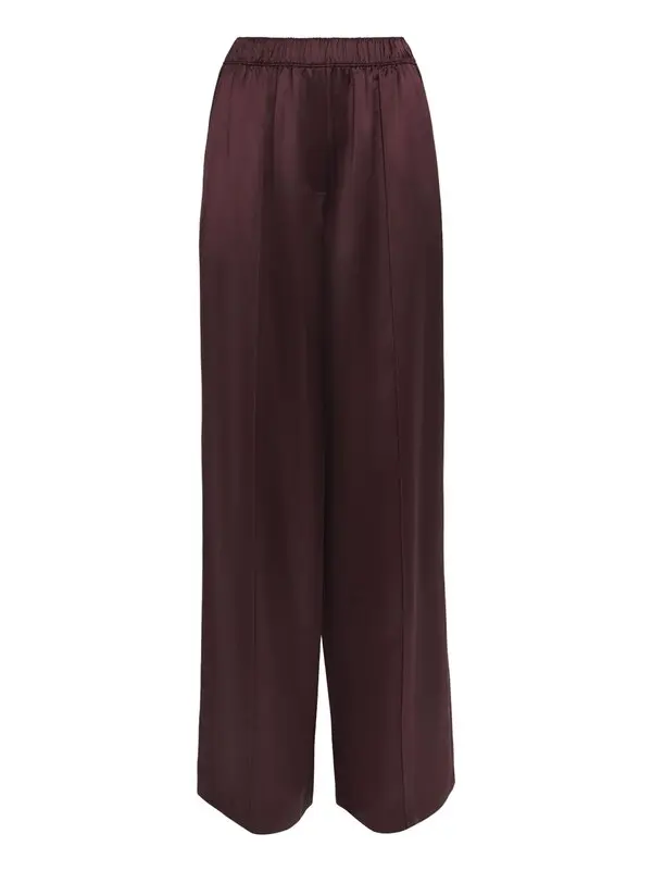 Tory Burch Satin Wide-leg Trousers - Burgundy