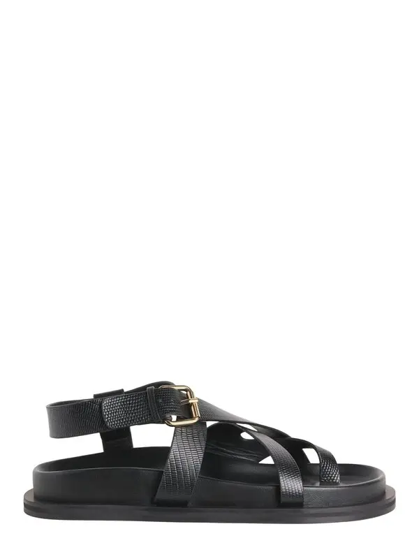 A.emery Leather Elbert Sandals - Black