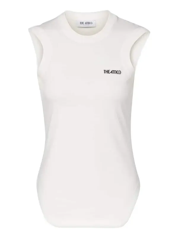 Attico Logo Cotton Top - White