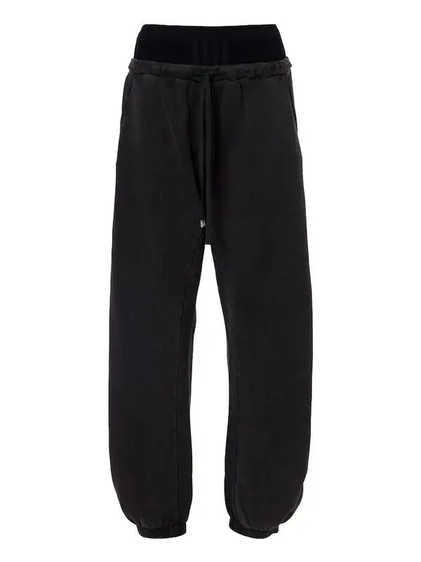 Attico Cotton Jersey Sweatpants - Black