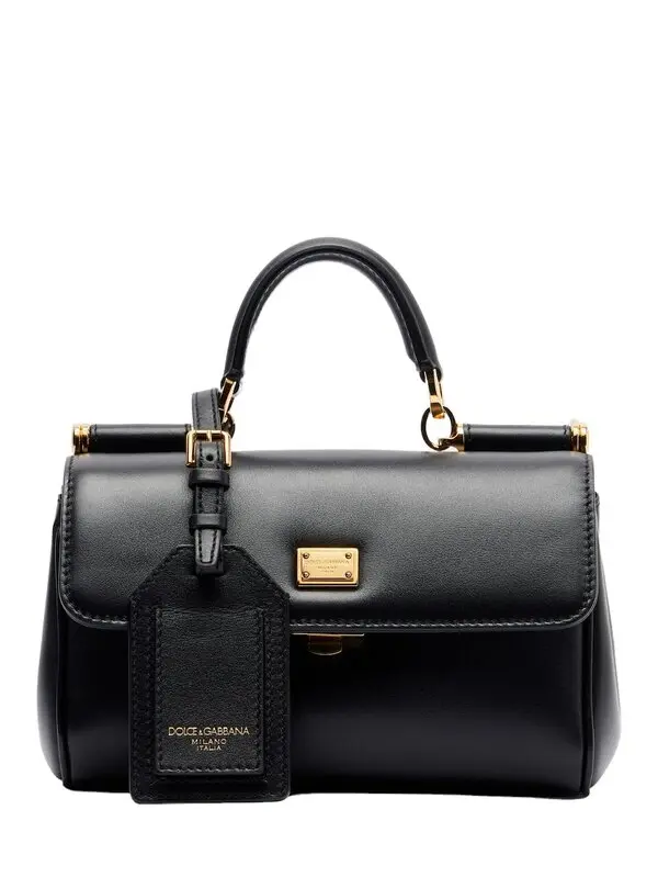 Dolce & Gabbana My Sicily Small Leather Tote Bag - Black
