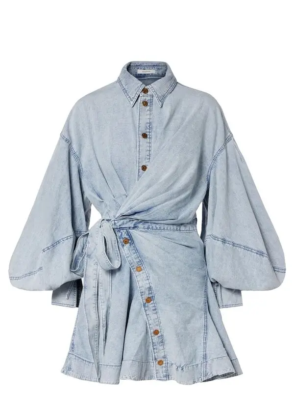 Zimmermann Rebellion Denim Mini Dress - Blue