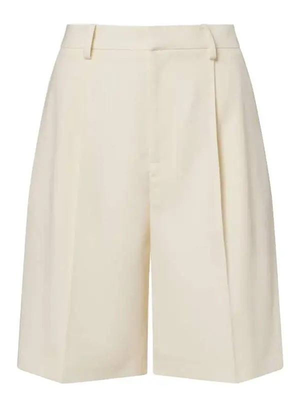 Ralph Lauren Minetta Wool Gabardine Bermuda Shorts - White