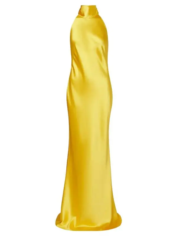 Ralph Lauren Chilton Satin Gown - Yellow
