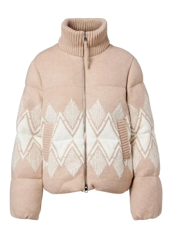 Varley Belinda Knitted Puffer Jacket - Beige