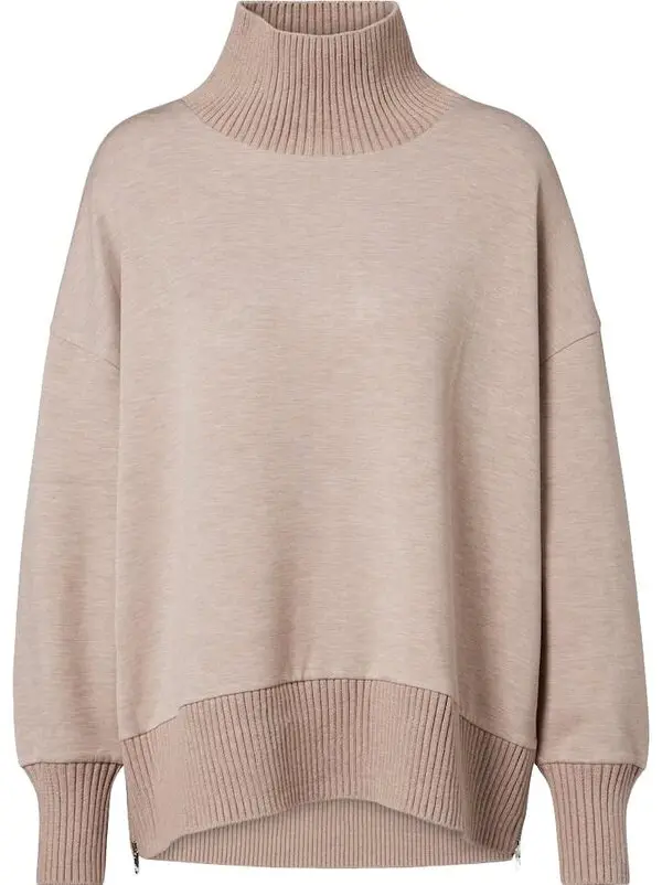 Varley Barker Jersey Turtleneck Sweatshirt - Beige