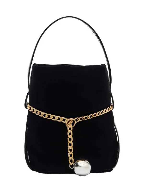 Prada Velvet Bucket Bag - Black