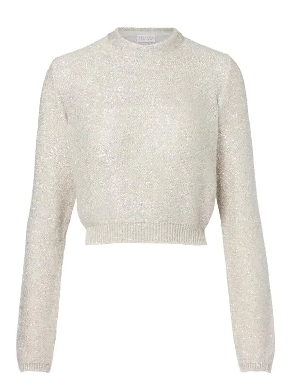 Brunello Cucinelli Sequined Sweater - Grey