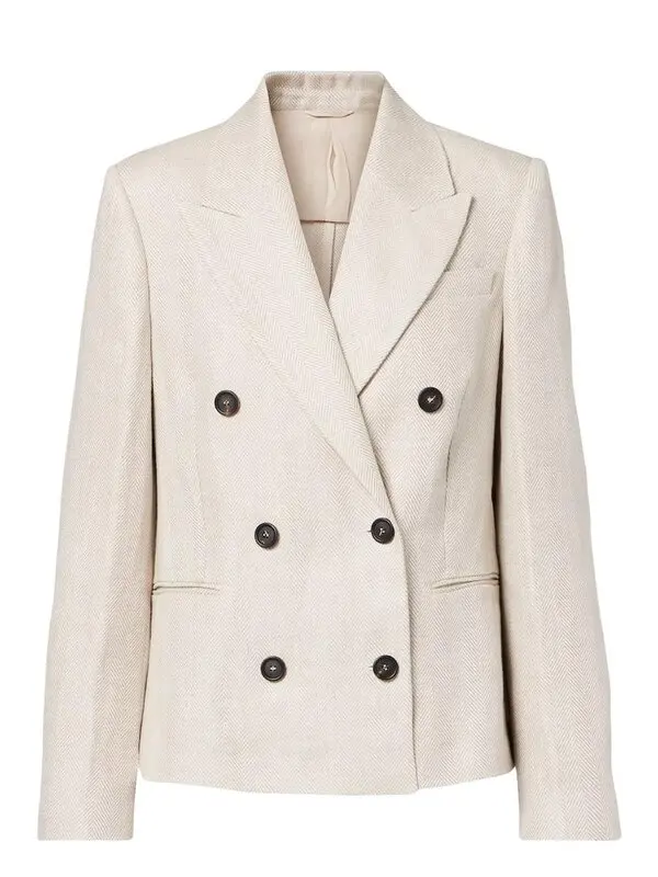 Brunello Cucinelli Linen And Cotton Blazer - Beige
