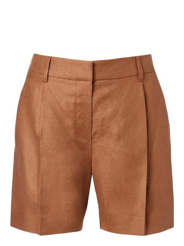 Brunello Cucinelli Mid-rise Linen Bermuda Shorts - Brown