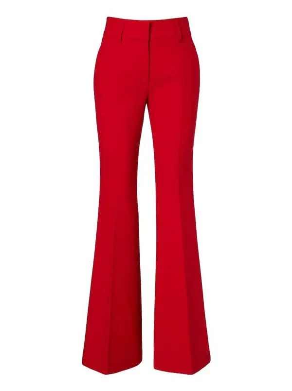 Gabriela Hearst Rhein Wool Flare Pants - Red