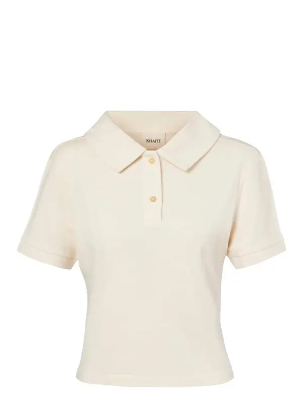 Khaite Jasna Silk Polo Shirt - White