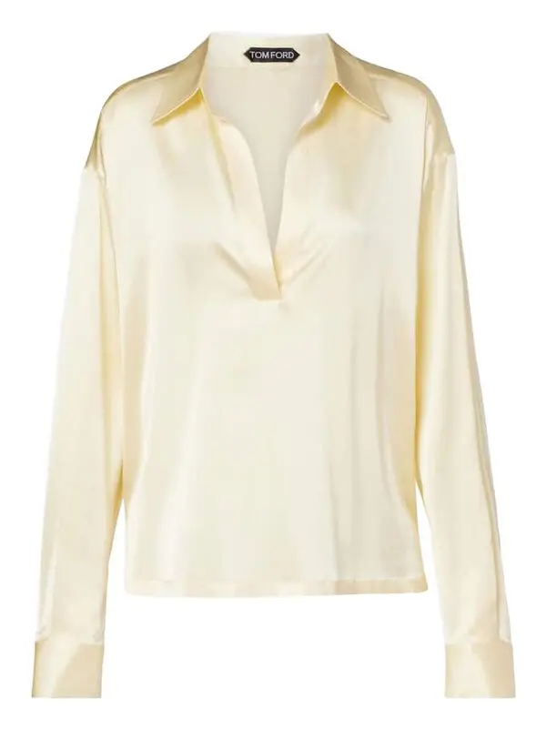 TOM FORD Silk-blend Top - Yellow