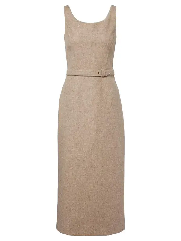 THE ROW Vadira Wool Midi Dress - Beige
