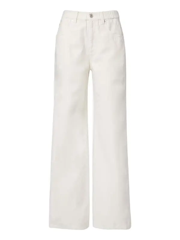 Brunello Cucinelli Cotton And Linen Wide-leg Pants - White