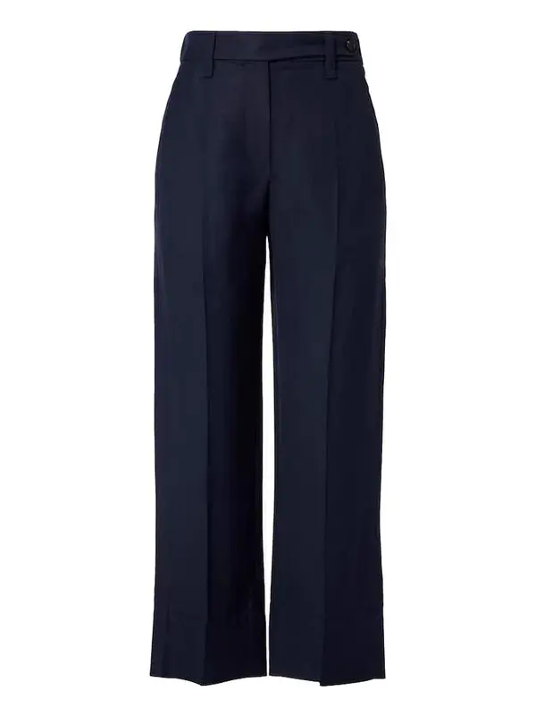 Brunello Cucinelli Cropped Wide-leg Pants - Blue