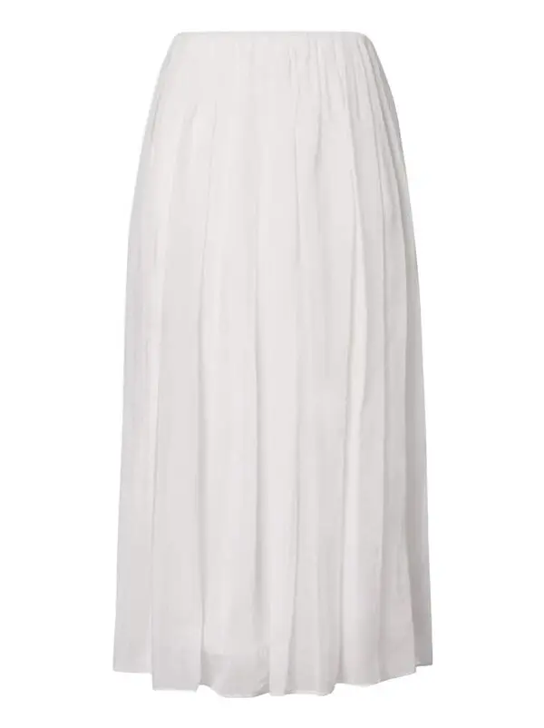 Brunello Cucinelli Cotton And Tulle Midi Skirt - White