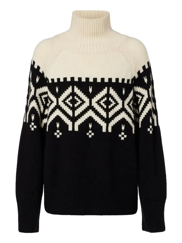 Altuzarra Hamilton Fair Isle Wool Turtleneck Sweater - Black