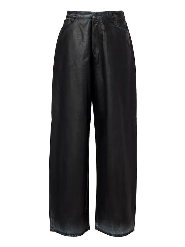 Acne Studios 2023 Mid-rise Wide-leg Coated Jeans - Black
