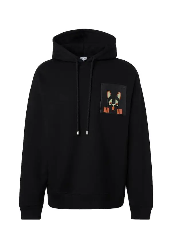 Loewe X Louis Wain Cotton Fleece Hoodie - Black