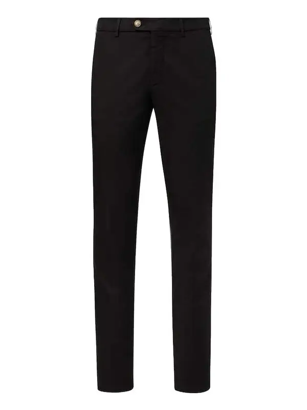 Brunello Cucinelli Cotton-blend Slim Pants - Black