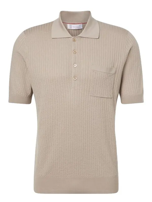 Brunello Cucinelli Cotton Polo Shirt - Beige